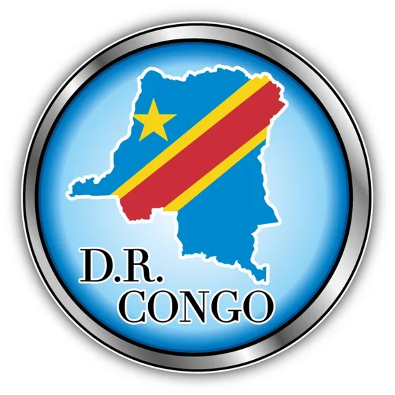 DOPASTICKER Democratic Republic Congo Map Flag Label Sticker Decal ...