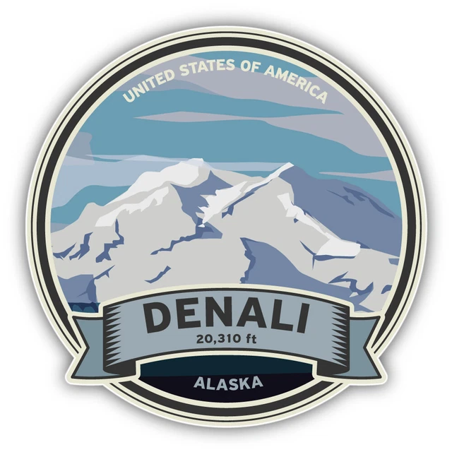 DOPASTICKER Denali Alaska Usa Retro Sticker Decal Phone Decal Water ...