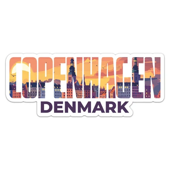 DOPASTICKER Denmark Copenhagen City Sticker Decal Phone Decal Water ...