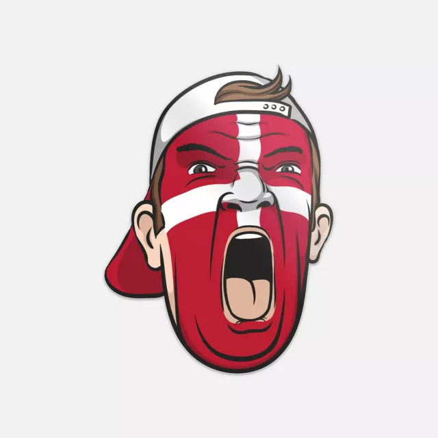 DOPASTICKER Denmark Europe Football Fan National Flag Face World Cup ...