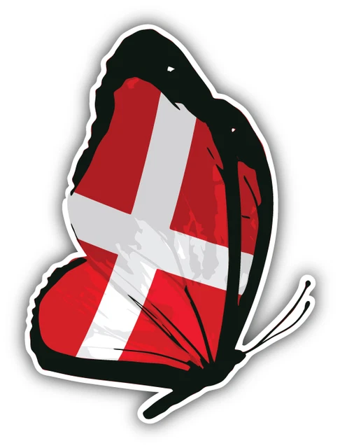 DOPASTICKER Denmark Flag Butterfly Sticker Decal Phone Decal Water Bottle Stickers, Cars ...