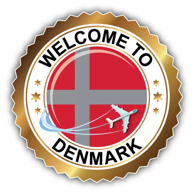 DOPASTICKER Denmark Flag Welcome Sticker Decal Phone Decal Water Bottle ...