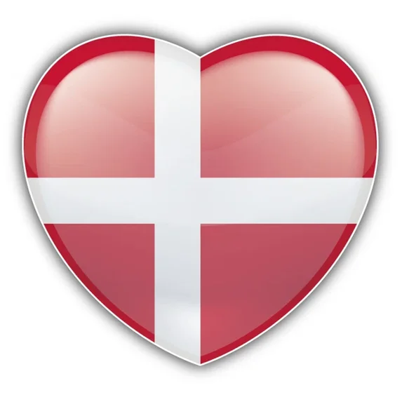 DOPASTICKER Denmark Heart Flag Sticker Decal Phone Decal Water Bottle ...