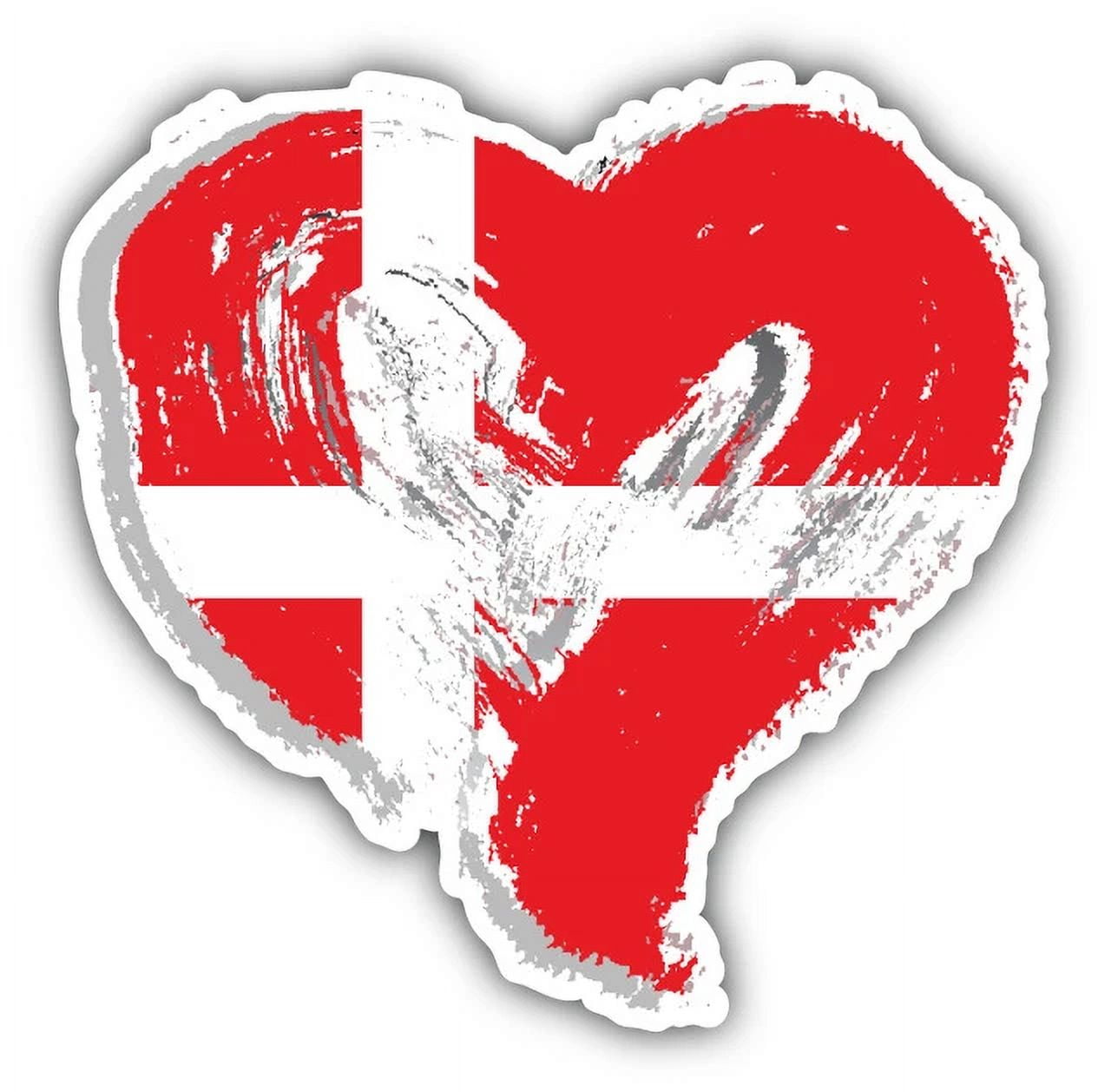 DOPASTICKER Denmark Heart Flag Sticker Decal Phone Decal Water Bottle ...