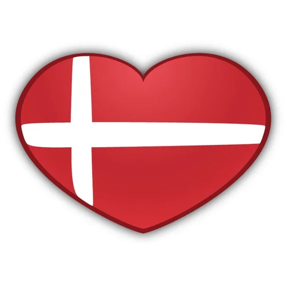 DOPASTICKER Denmark Heart Flag Sticker Decal Phone Decal Water Bottle ...