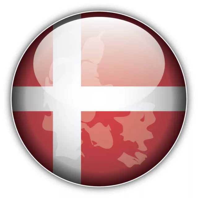 DOPASTICKER Denmark Map Flag Glossy Sticker Decal Phone Decal Water ...