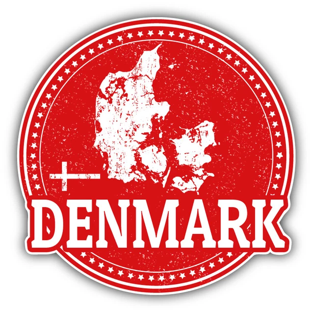DOPASTICKER Denmark Map Flag Grunge Label Sticker Decal Phone Decal ...