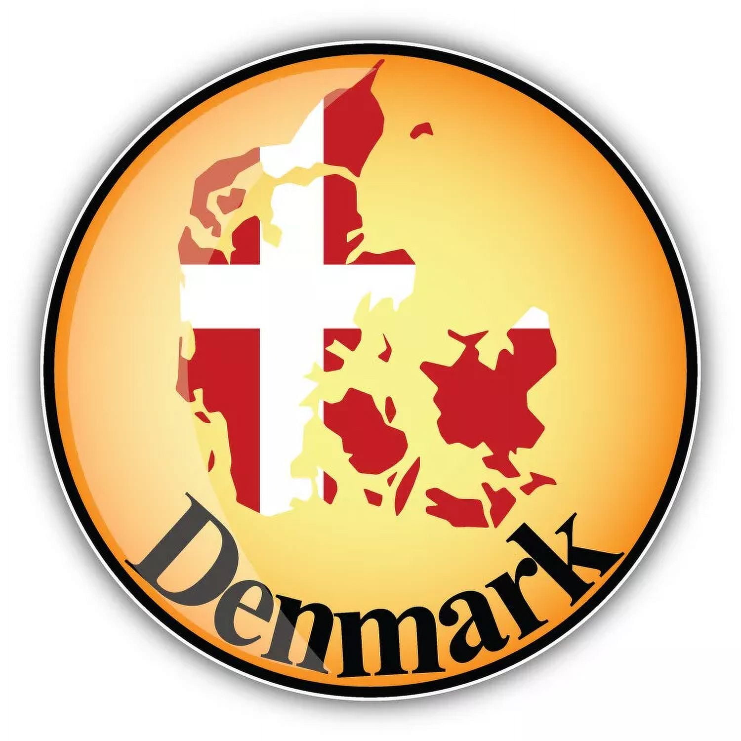 DOPASTICKER Denmark Map Flag Label Car Bumper Sticker Decal Waterproof ...