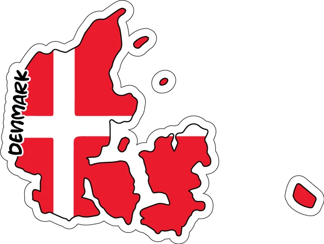 DOPASTICKER Denmark Map Flag Sticker Decal Phone Decal Water Bottle Stickers, Cars Stickers ...