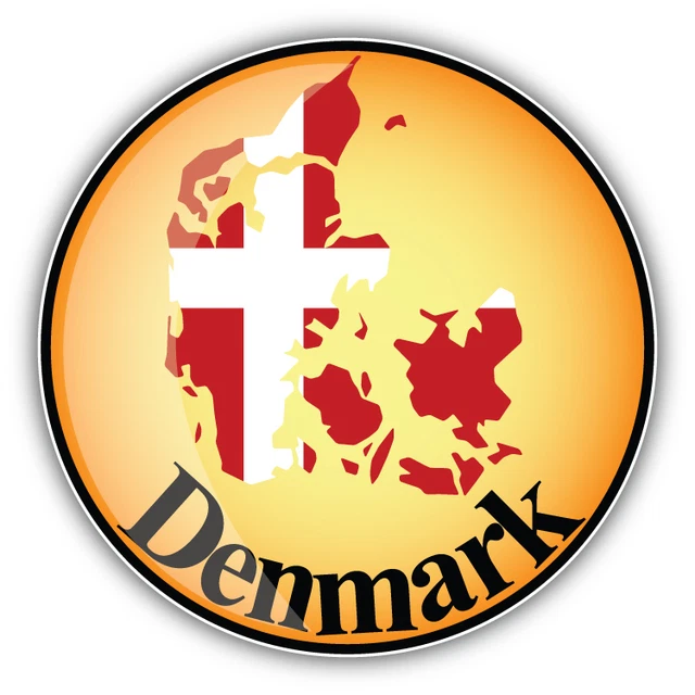 DOPASTICKER Denmark Map Flag Sticker Decal Phone Decal Water Bottle ...