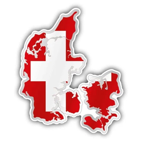 DOPASTICKER Denmark Map Flag Sticker Decal Phone Decal Water Bottle ...