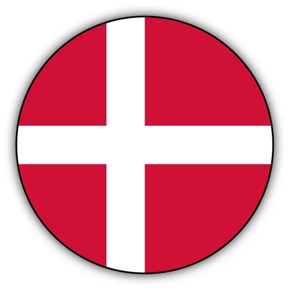 DOPASTICKER Denmark Round Flag Sticker Decal Phone Decal Water Bottle ...