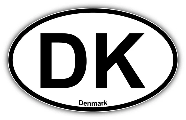 DOPASTICKER Denmark Vehicle Country Code Oval Car Window Sticker Decal ...