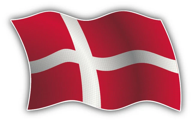 DOPASTICKER Denmark Wavy Flag Sticker Decal Phone Decal Water Bottle ...