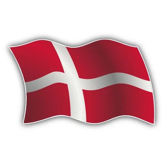 DOPASTICKER Denmark Wavy Flag Sticker Decal Phone Decal Water Bottle ...