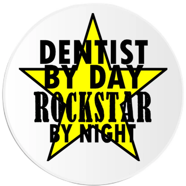 DOPASTICKER Dentist By Day Rockstar By Night Sticker Phone Decal Water ...