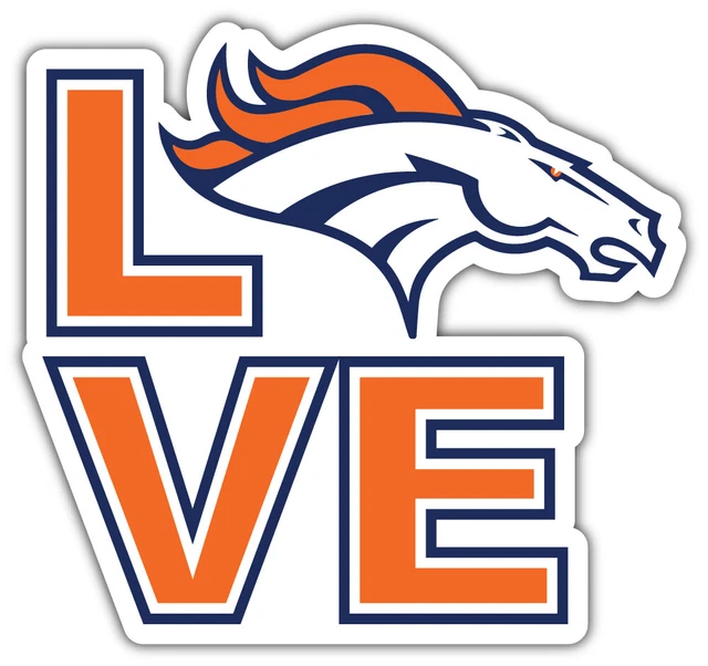 DOPASTICKER Denver Broncos Love Sport Car Sticker Phone Water Bottle ...