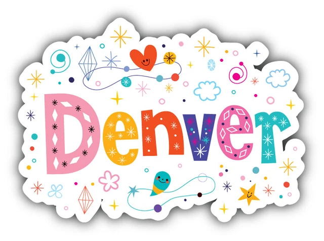 DOPASTICKER Denver City Usa Decorative Label Sticker Decal Phone Decal ...