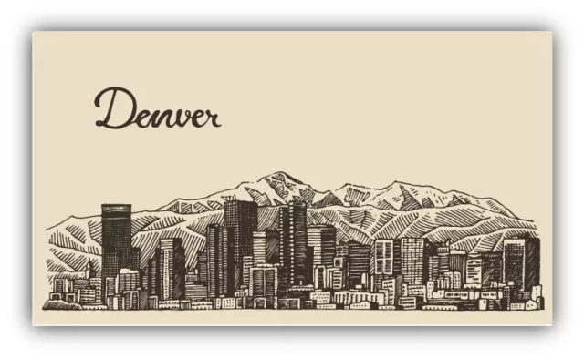 DOPASTICKER Denver City Usa Label Sticker Decal Phone Decal Water ...