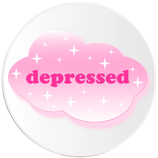 DOPASTICKER Depressed, Pink Sparkle Cloud Y2K Vibes Phone Decal Water ...
