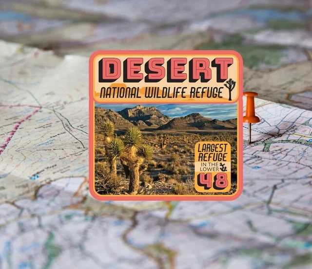 DOPASTICKER Desert National Wildlife Refuge Sticker Joshua Tree Nevada ...