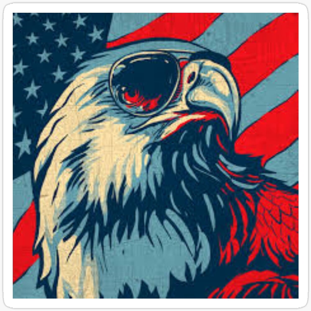 DOPASTICKER Designed With American Colors Sticker Fourth Of July ...