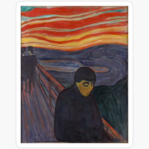 DOPASTICKER Despair By Edvard Munch Glossy Sticker Waterproof Sticker ...
