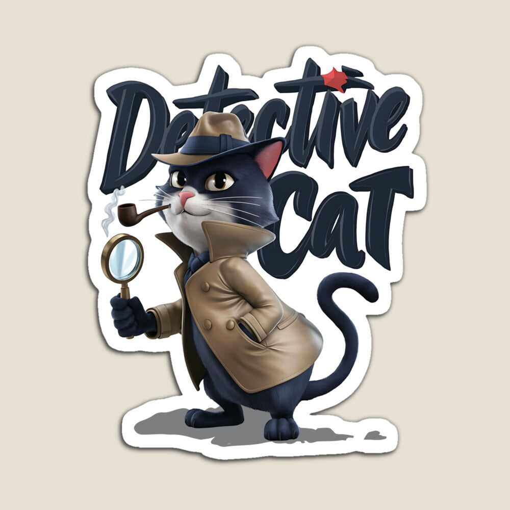 DOPASTICKER Detective Cat Sticker - 4784 Hot Trending Stickers Phone ...