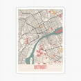 DOPASTICKER Detroit City Map Chalk Retro City Map Poster Sticker Phone ...