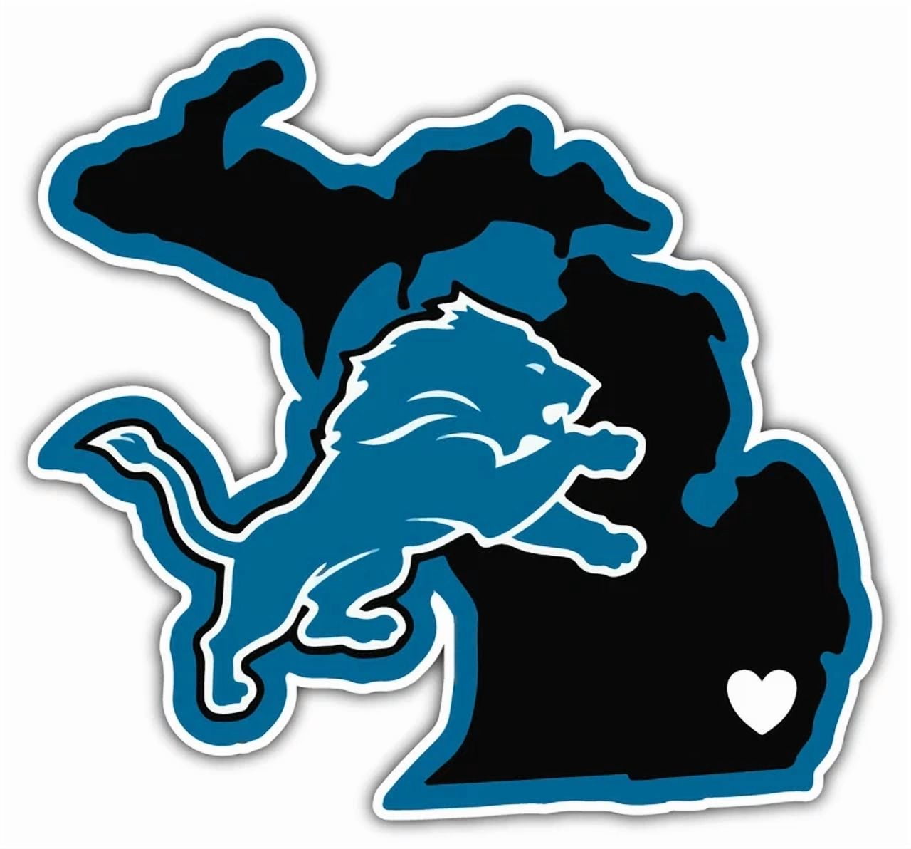 DOPASTICKER Detroit Lions Map Logo Sticker Decal Phone Decal Water ...