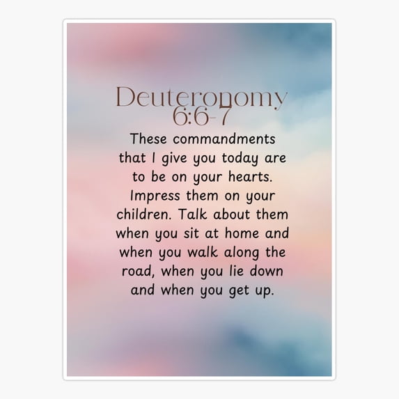 DOPASTICKER Deuteronomy 6:6-7, Christian Bible Verse Art Sticker, Phone ...