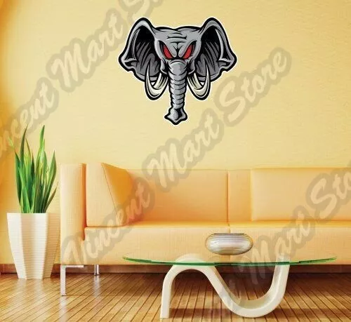 DOPASTICKER Devil Elephant Head Angry Face Evil Cartoon Wall Sticker ...