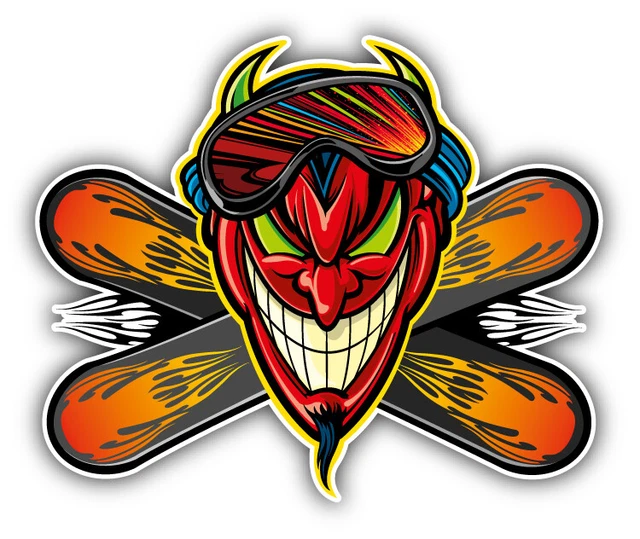 DOPASTICKER Devil Face Snowboard Car Sticker Phone Decal Water Bottle ...