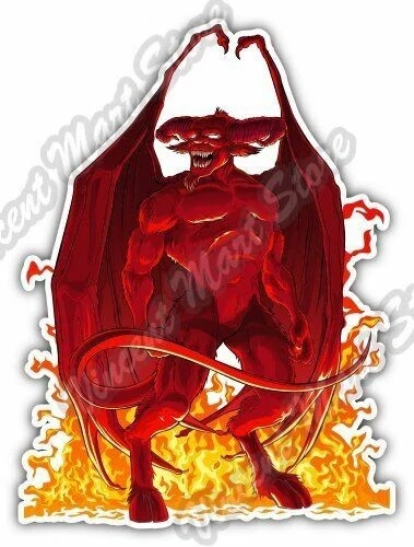 DOPASTICKER Devil In Fire Beast Gargoyle Demon Hell Evil Car Sticker ...