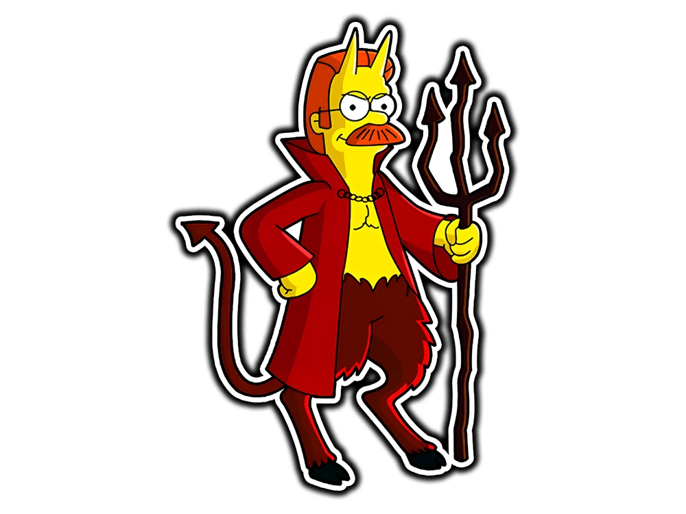DOPASTICKER Devil Flanders Sticker Decal Phone Decal Water Bottle ...