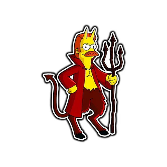 DOPASTICKER Devil Flanders Sticker Decal Phone Decal Water Bottle ...