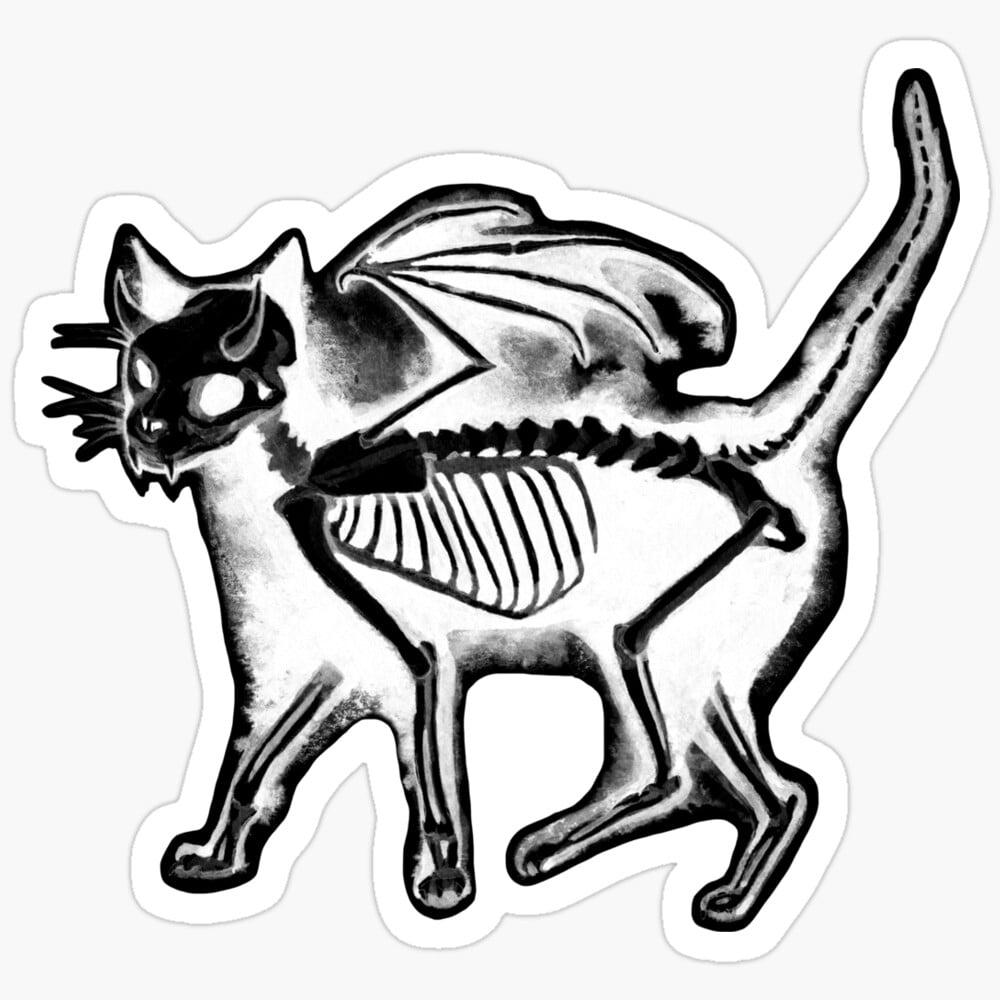 DOPASTICKER Devil Kitty - Inverted Sticker Phone Decal Water Bottle ...