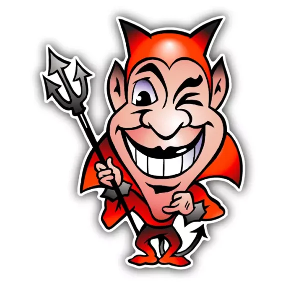 DOPASTICKER Devil Smile Cartoon Red Car Sticker Phone Decal Water ...