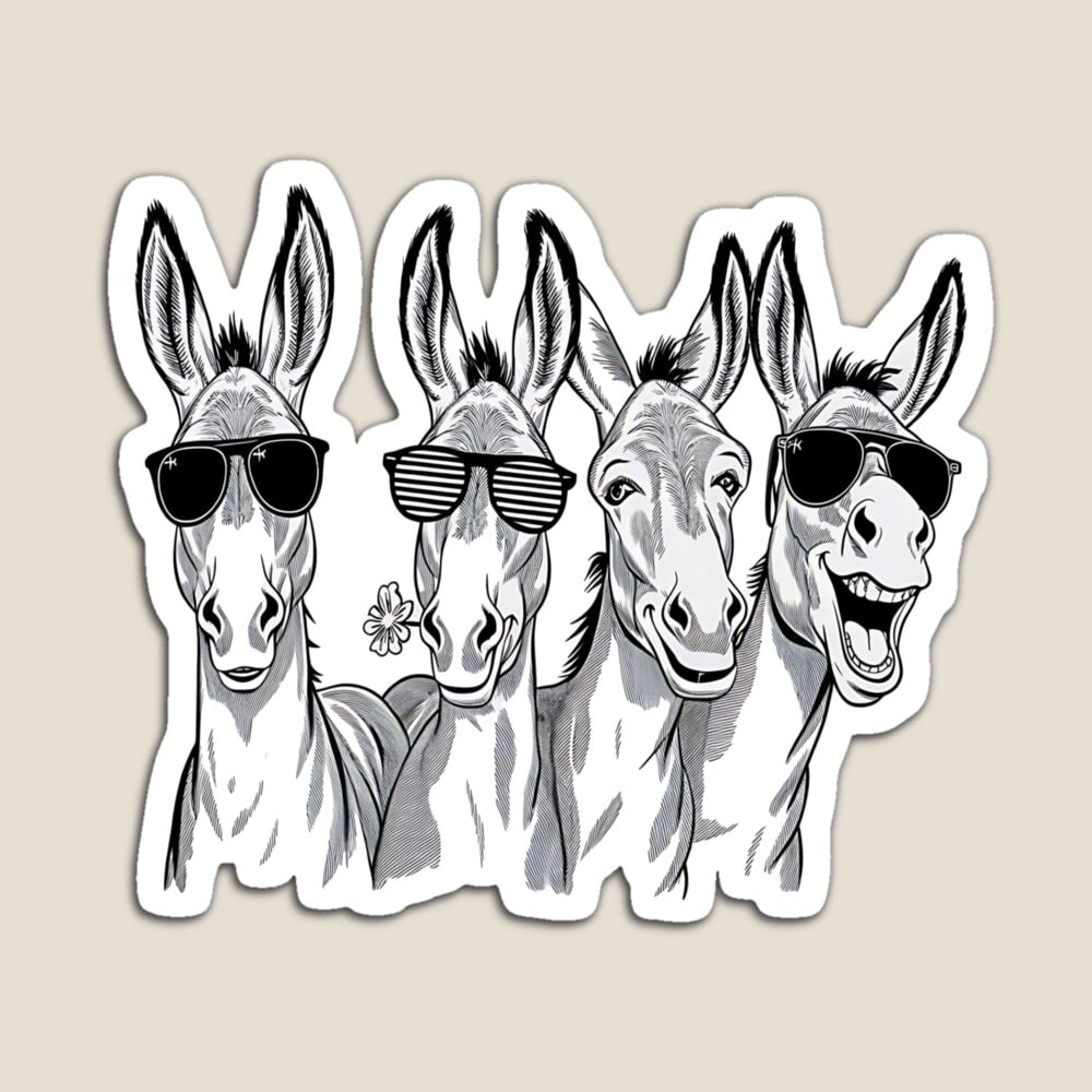 DOPASTICKER Dinkey Donkey - Donkey Silhouette - Donkeys Are Awesome ...