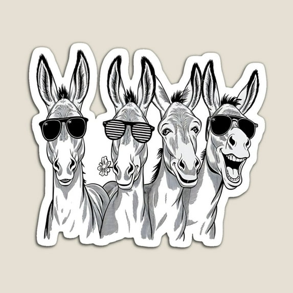 DOPASTICKER Dinkey Donkey - Donkey Silhouette - Donkeys Are Awesome ...
