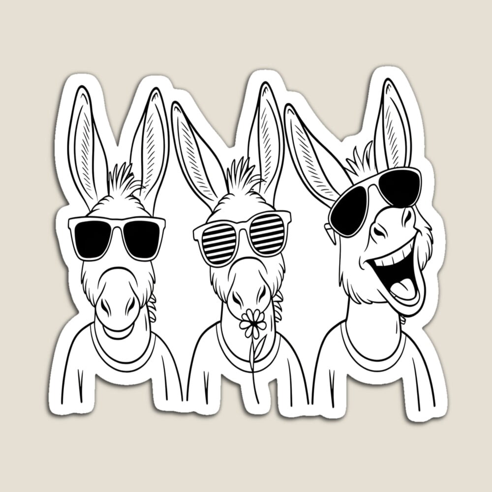 DOPASTICKER Dinkey Donkey - Donkey Silhouette - Donkeys Are Awesome ...