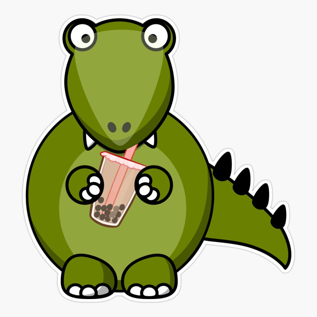 DOPASTICKER Dino Boba Sticker, Phone Sticker Car Stickers, Birthday ...