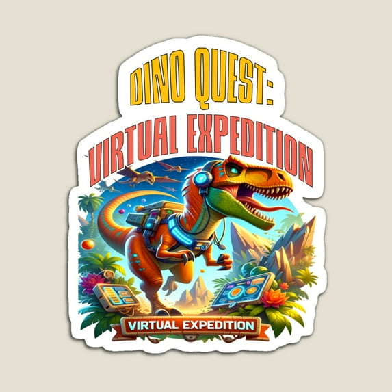 DOPASTICKER Dinosaur Playing Video Games - Dino Quest, Virtual ...