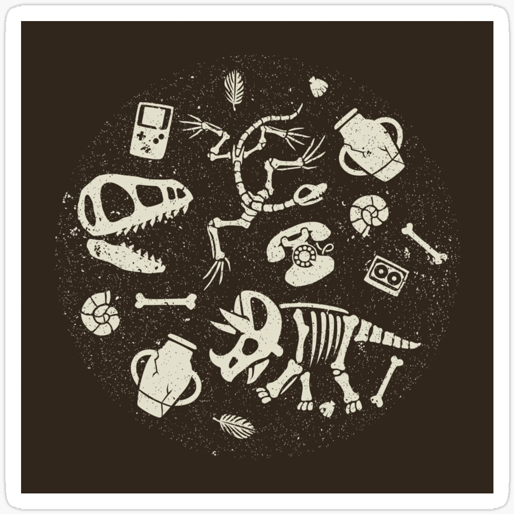 DOPASTICKER Dinosaurs Fossils Vintage Technology Perfect Gift Everyone ...