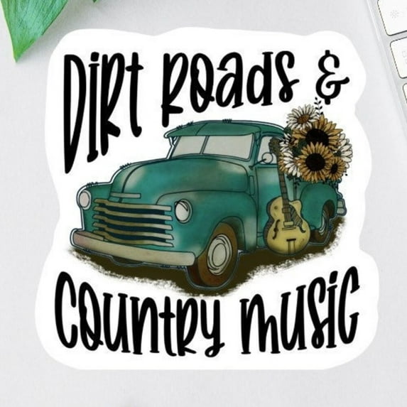 DOPASTICKER Dirt Roads & Country Music Sticker, Farm Truck Sticker ...