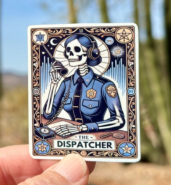 DOPASTICKER The Dispatcher Tarot Card Sticker, Decal, Skeleton, Female ...