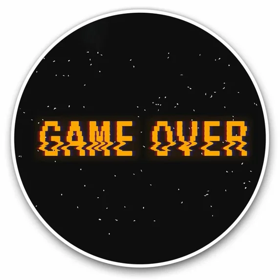 DOPASTICKER Distorted Game Over Gaming Sign Cool Gift, Phone Stickers ...
