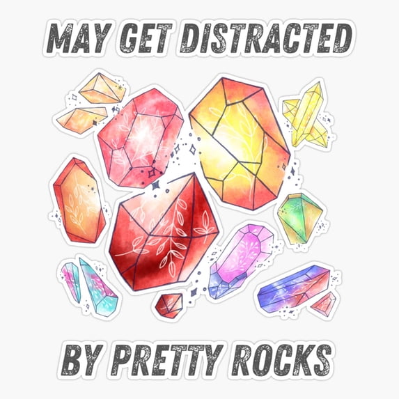 DOPASTICKER Distracted By Pretty Rocks Sticker, Phone Sticker Car ...