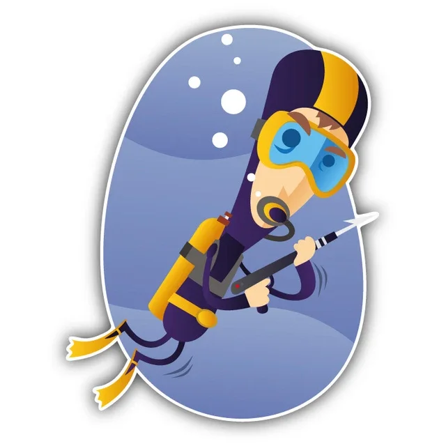DOPASTICKER Diver Hunter Deep Sea Car Sticker Phone Decal Water Bottle ...