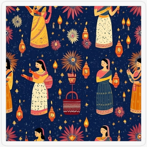 DOPASTICKER Diwali Sarees: Colors And Elegance Sticker Phone Decal ...